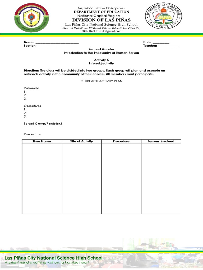 Outreach Activity Plan Template | PDF | Career & Growth | Social Science