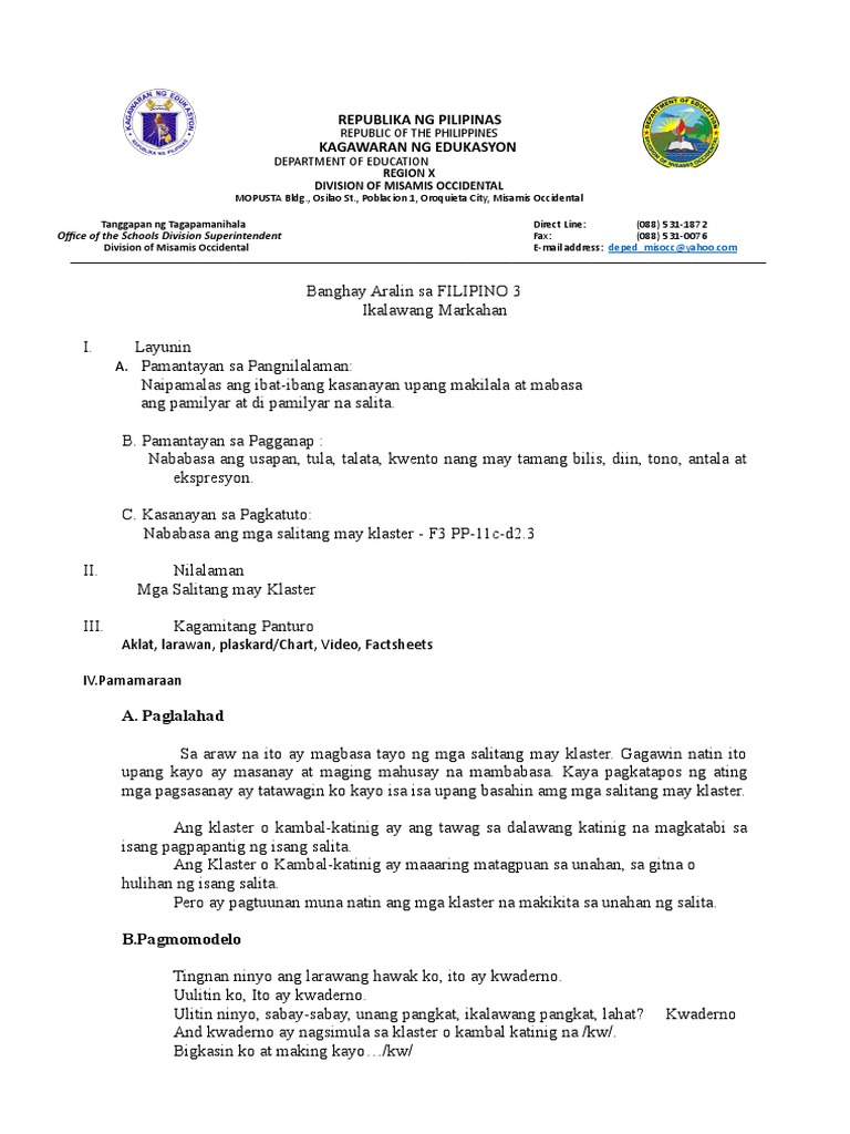 Lesson Plan Filipino 3 Edited | PDF