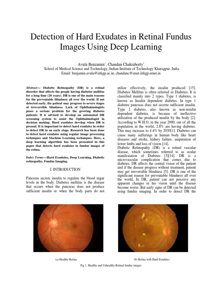 Detection of Hard Exudates in Retinal Fundus Deep Nureal Networks | PDF ...