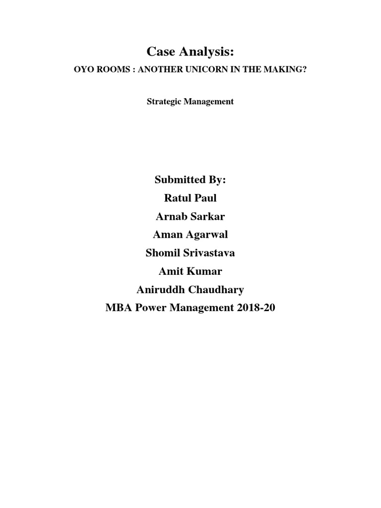 OYO Case Study Solution | PDF | Hotel | Business Model