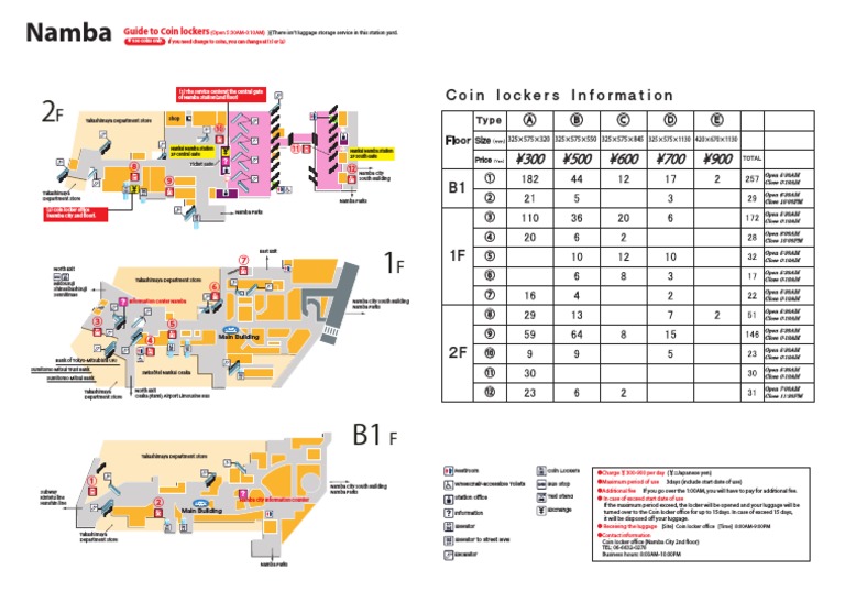 Namba Station Coin Locker Guide | PDF | Transport | Business