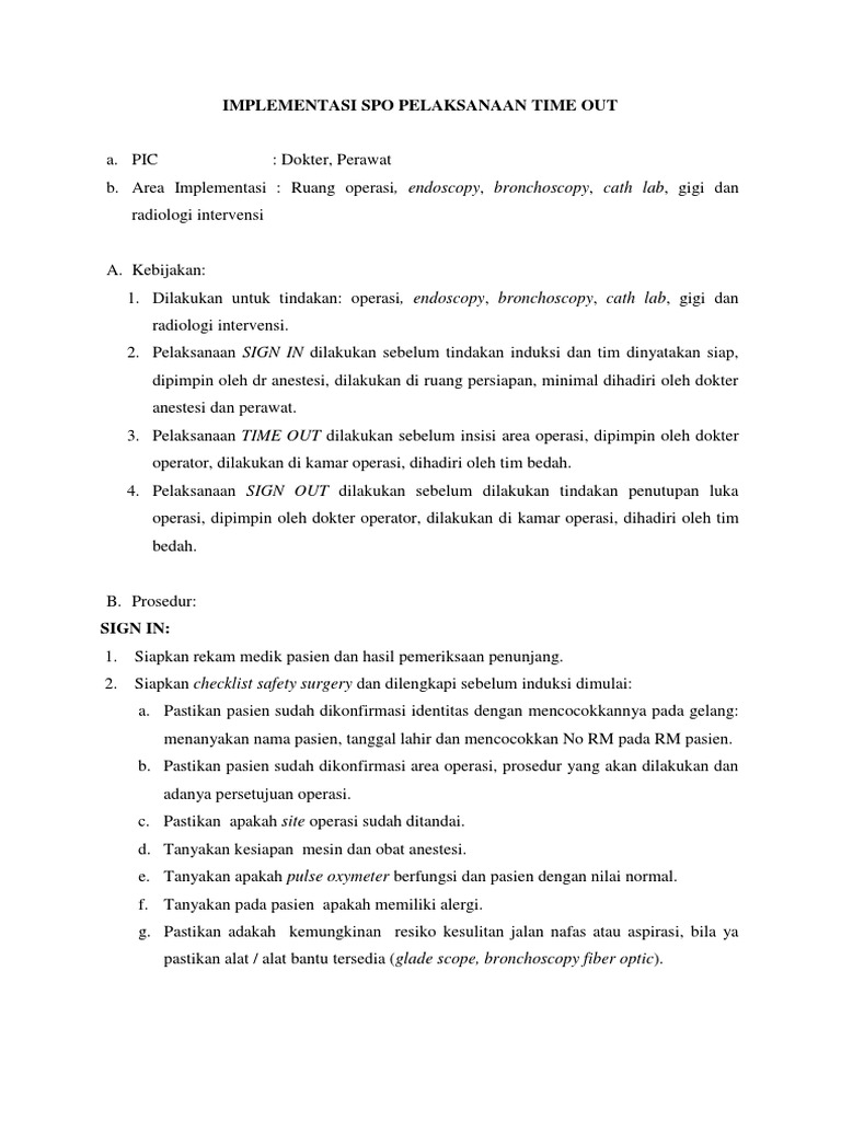 Ipsg 4 Pelaksanaan Time Out | PDF