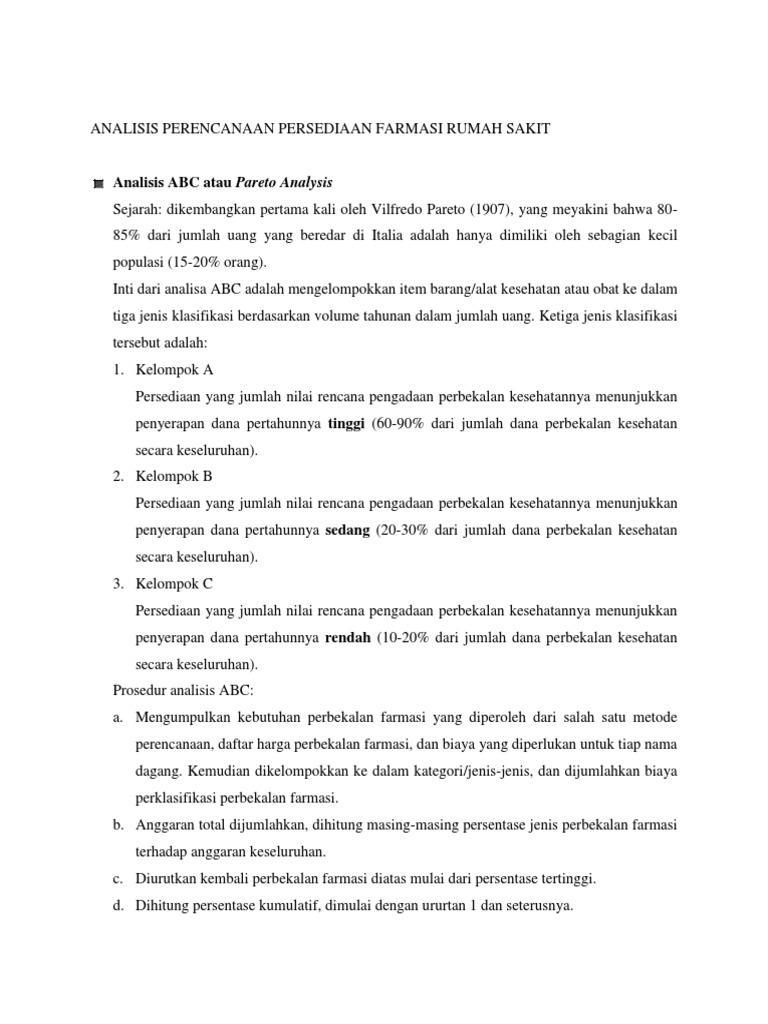 Analisis ABC dan VEN dalam Farmasi | PDF