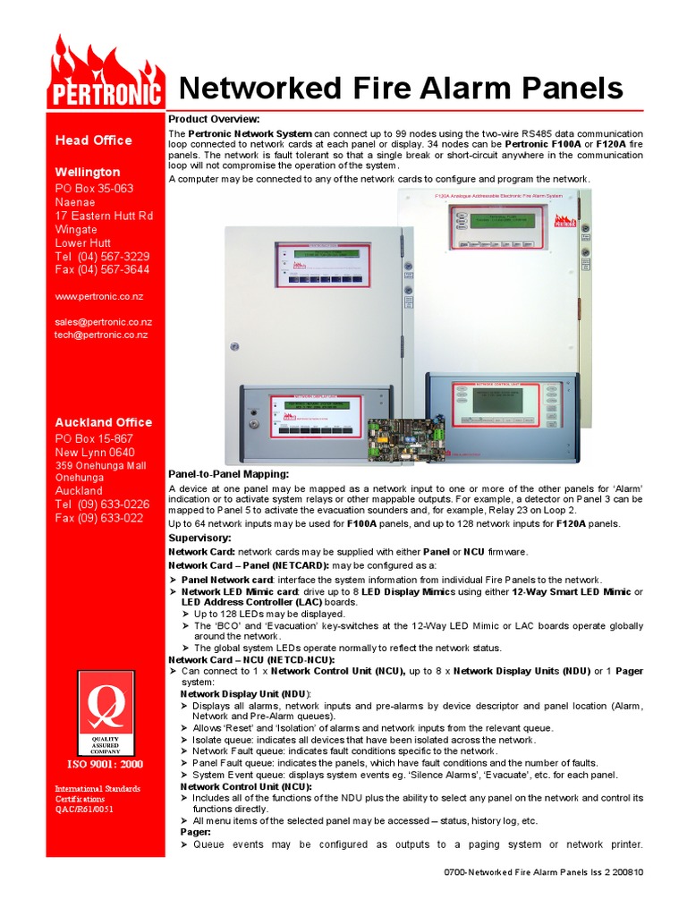 Networked Fire Alarm Panels Guide | PDF | Network Interface Controller ...