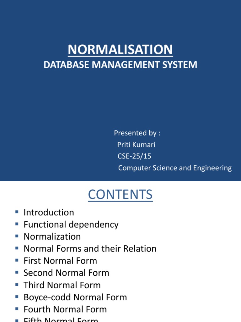 Normalisation: Database Management System | PDF | Software Design ...