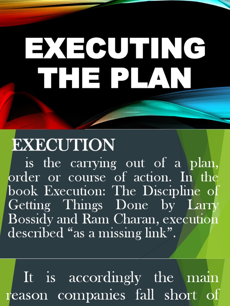 Executing The Plan | PDF | Motivation | Motivational