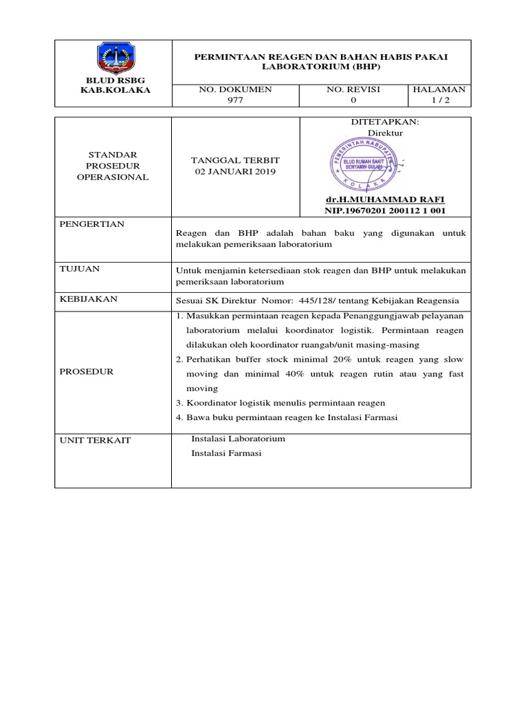 Spo Pengajuan BHP | PDF