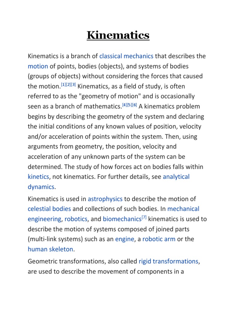Kinematics: Classical Mechanics Motion | PDF | Kinematics | Velocity