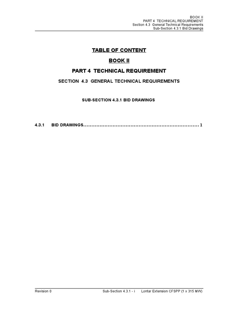 Table of Content Book Ii Part 4 Technical Requirement: Section 4.3 General Technical ...