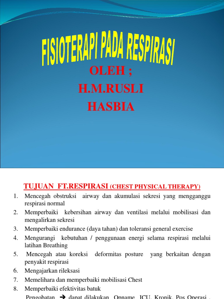 FISIOTERAPI Respirasi DIII | PDF | Kesehatan Holistik