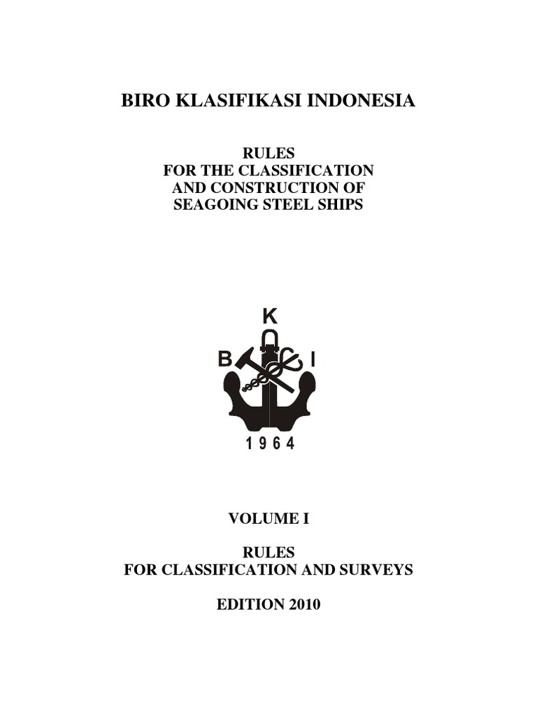 Rule Bki I Classification and Survey 2010 | PDF | Oil Tanker | Ships