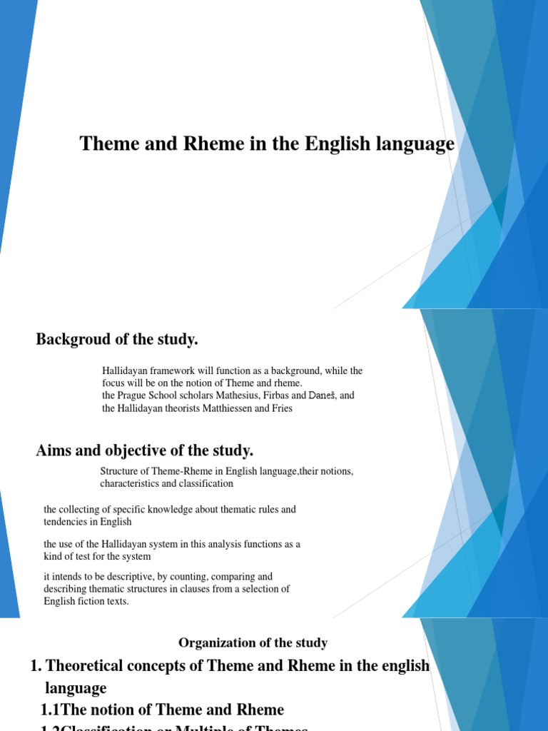 Theme and Rheme in English | PDF | Question | Subject (Grammar)
