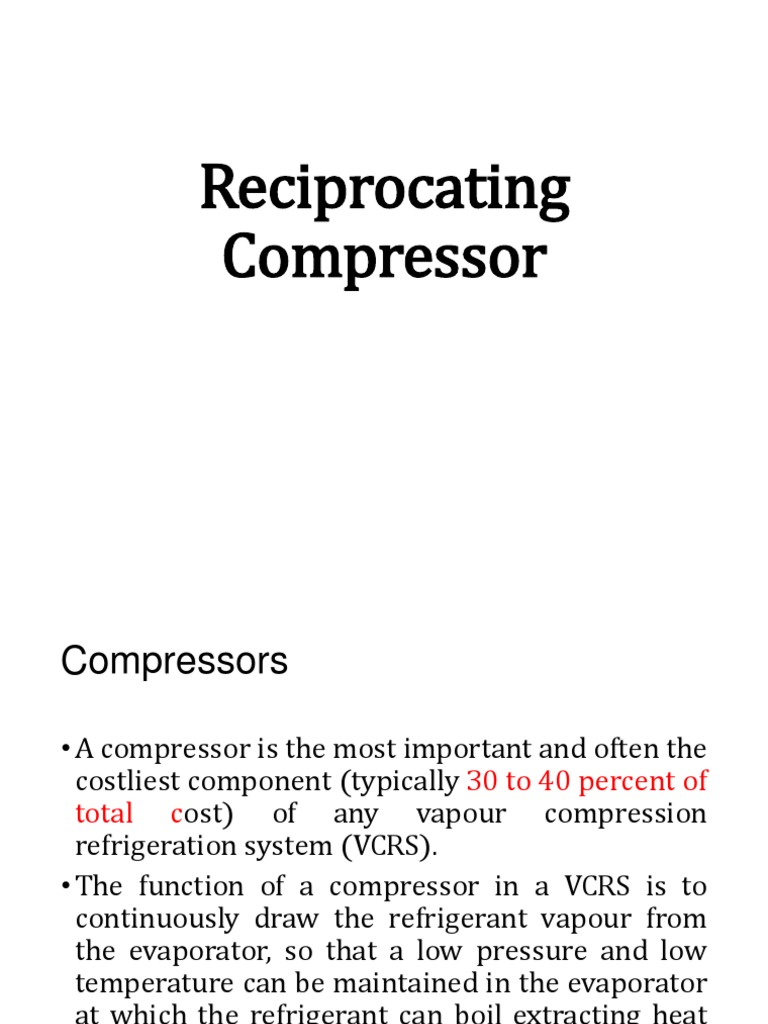 Reciprocating Compressor | PDF | Volume | Building Engineering