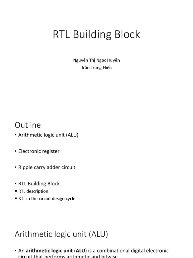 RTL Building Block | PDF | Theory Of Computation | Computing