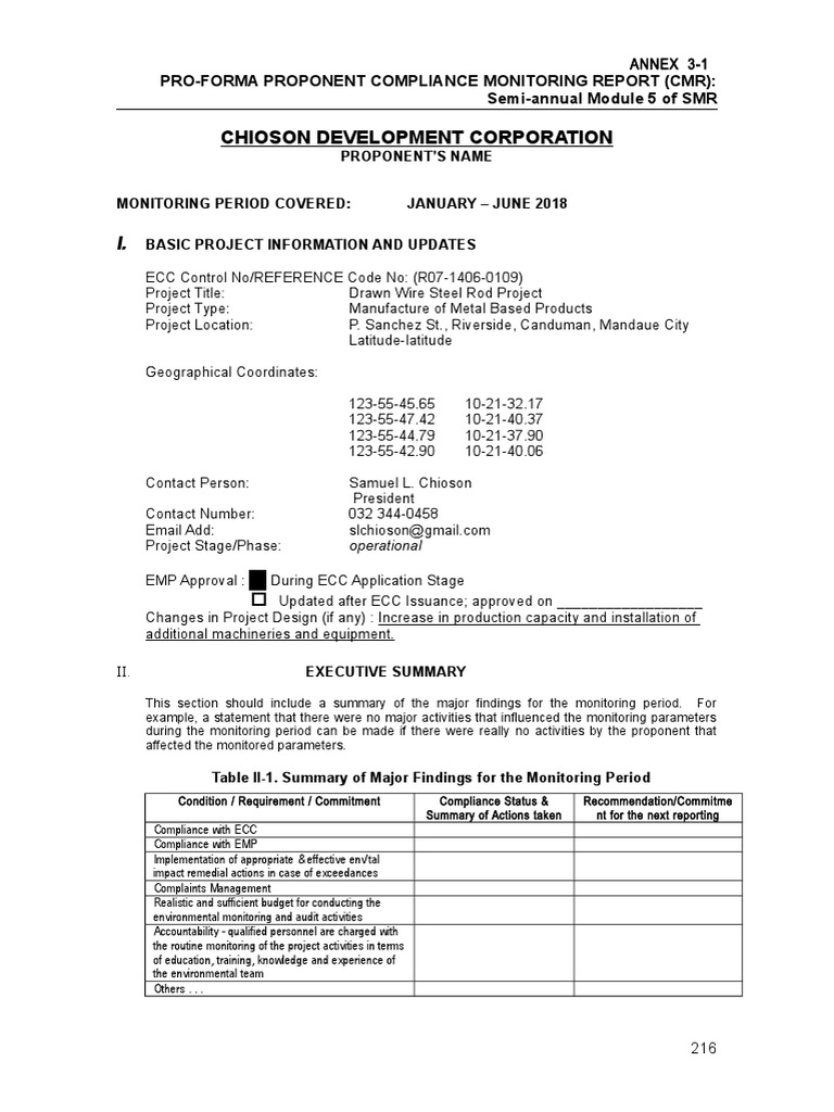 CMR Submission Form | PDF | Environmental Monitoring | Regulatory ...