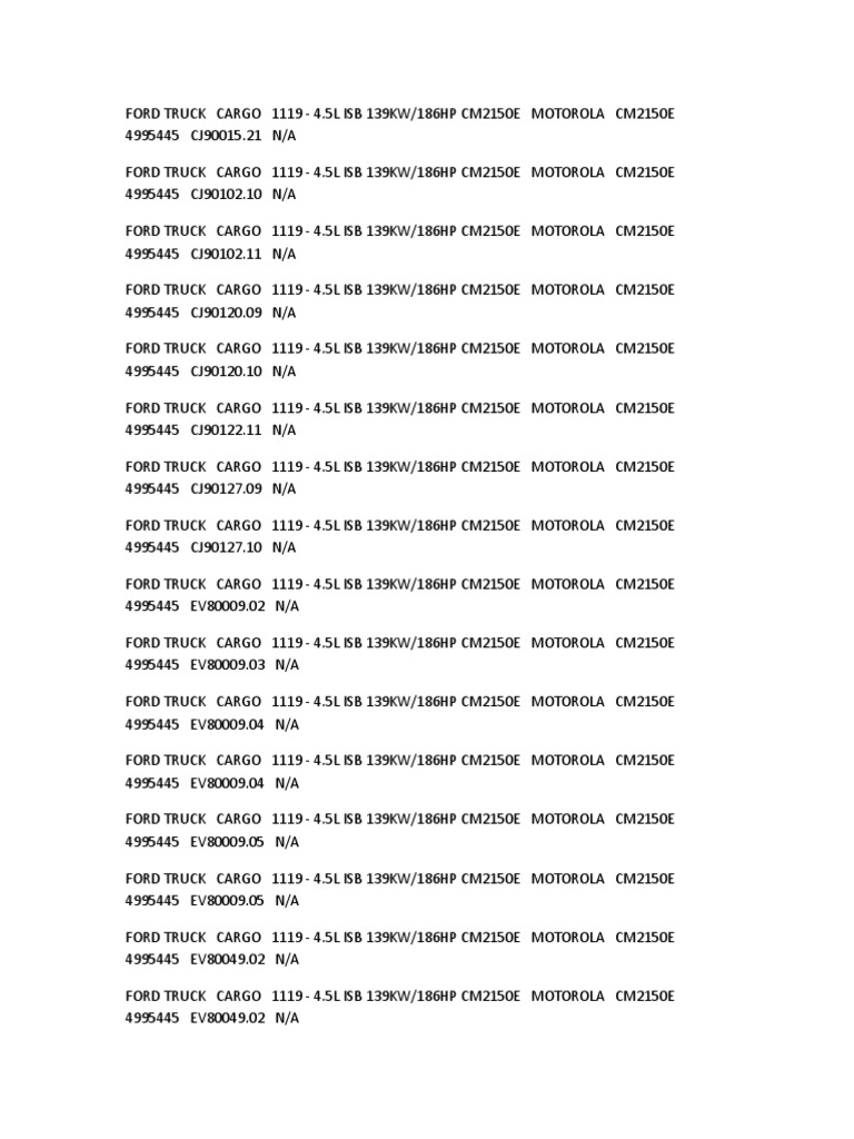 Ford Truck Specifications and Part Numbers | PDF | Wheel | Freight ...