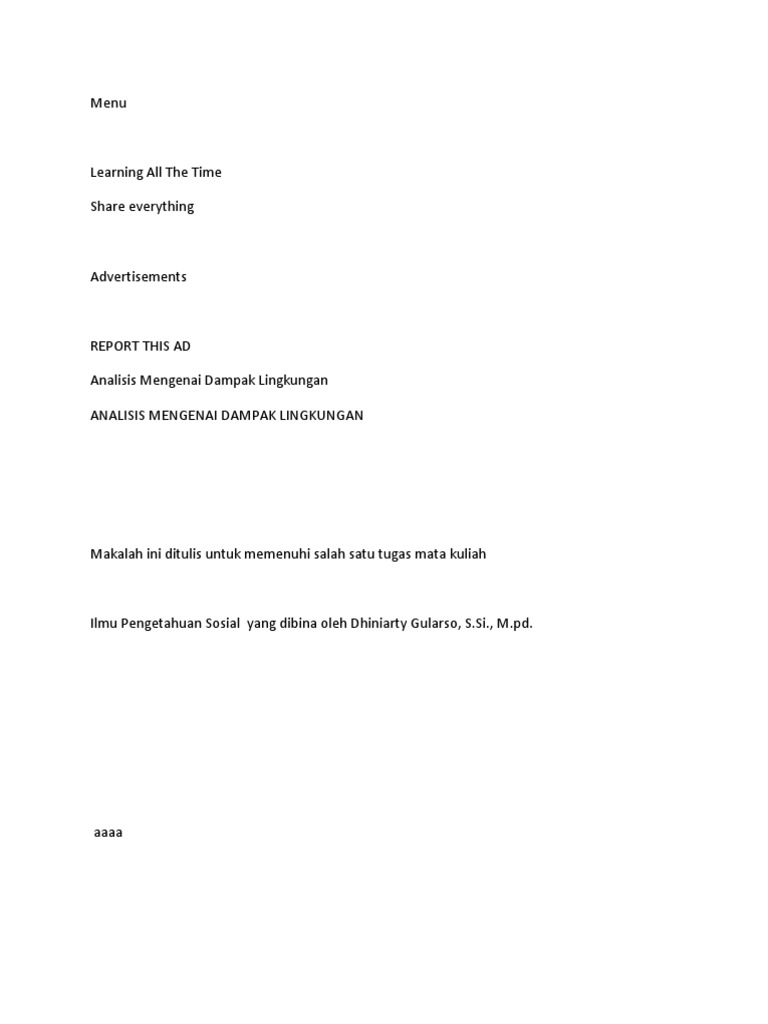 Contoh Amdal 1 | PDF