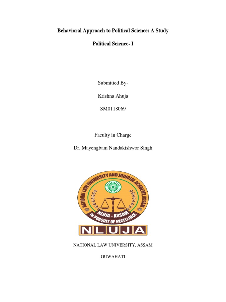 A Study of the Behavioral Approach to Political Science ...