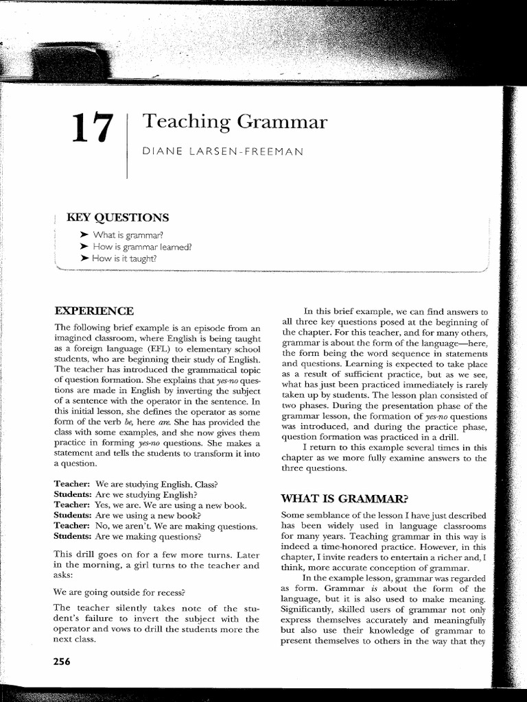 Larsen-Freeman (2014) Teaching Grammar | PDF