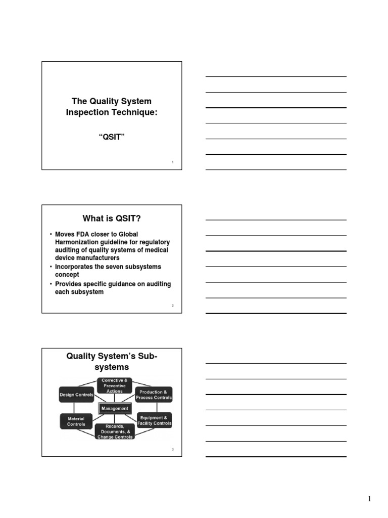 The Quality System Inspection Technique:: "QSIT" | PDF | Quality ...