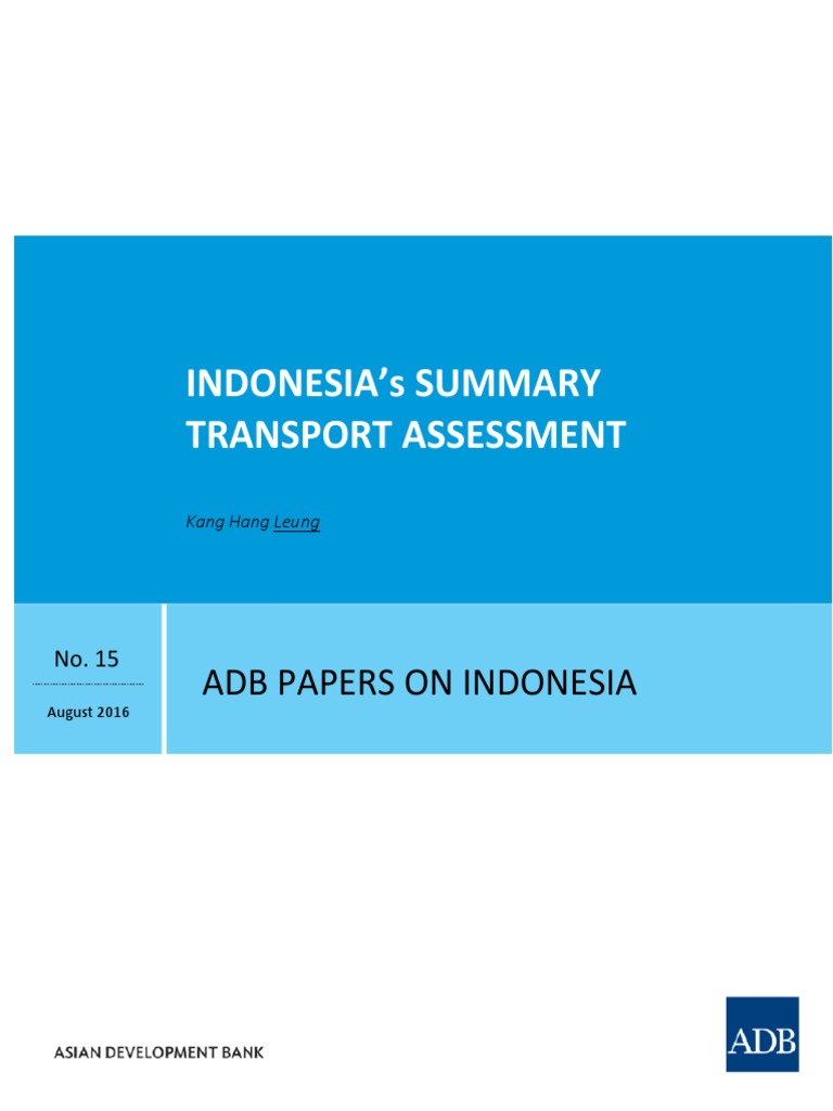 Indonesia's Summary Transport Assessment | PDF | International ...