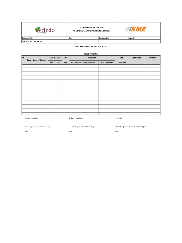 Form Inspeksi Liffting Gear