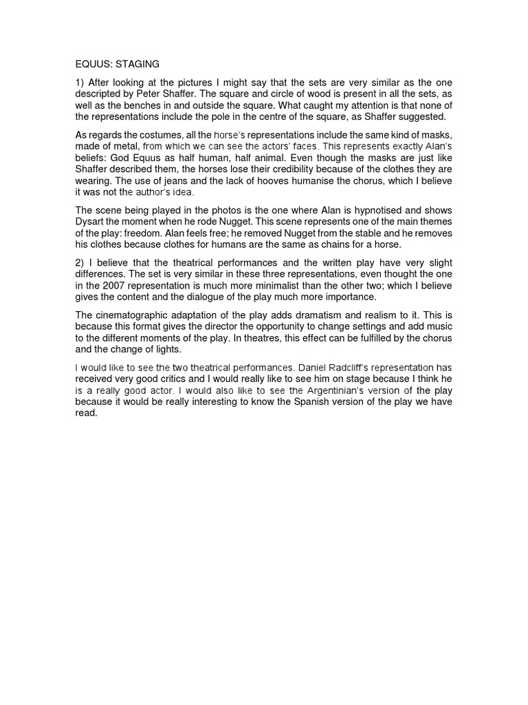 Staging Equus | PDF