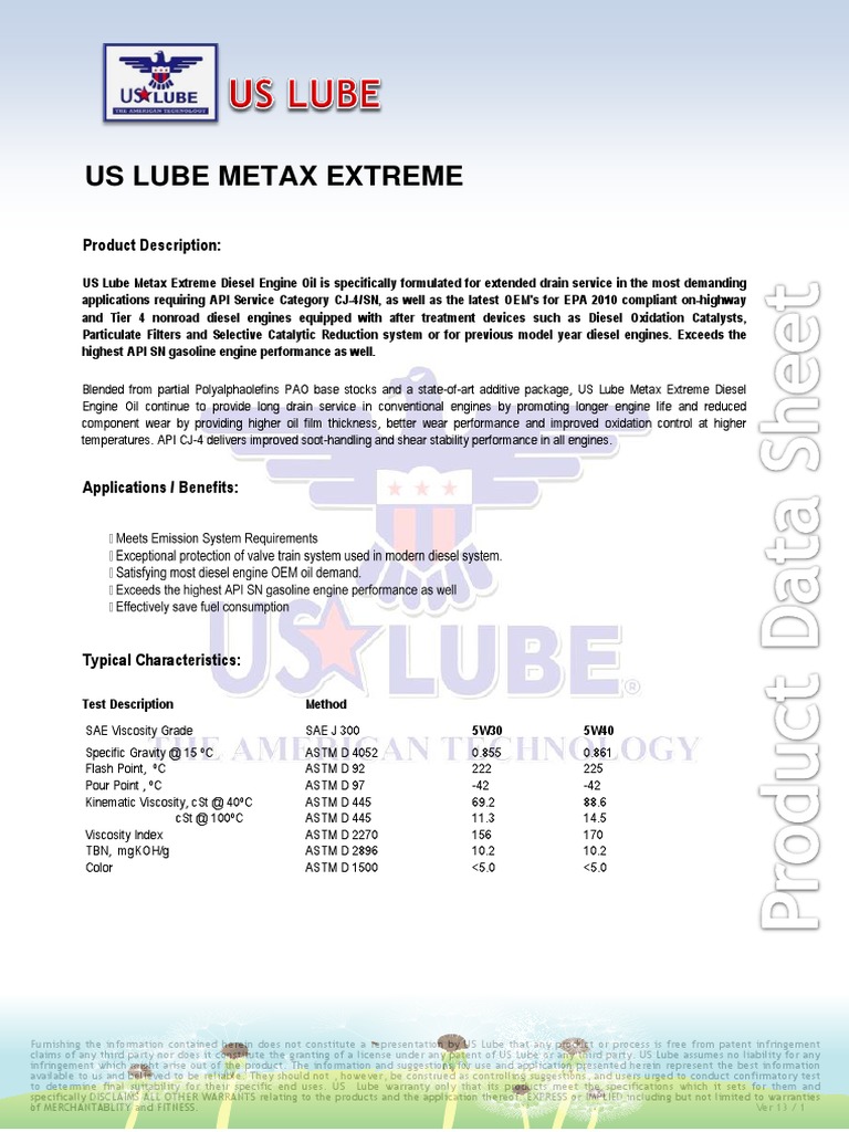 Metax Extreme Oil | PDF | Motor Oil | Chemistry
