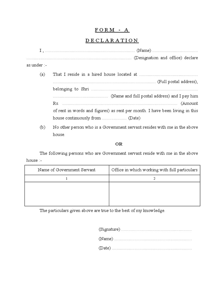 Rental and Residence Declaration Forms | PDF | Government | Social ...