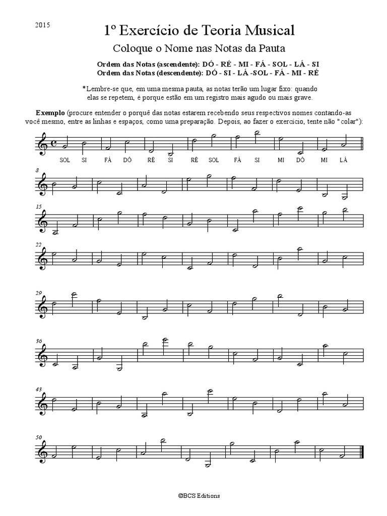 Notas Musicais Nomes