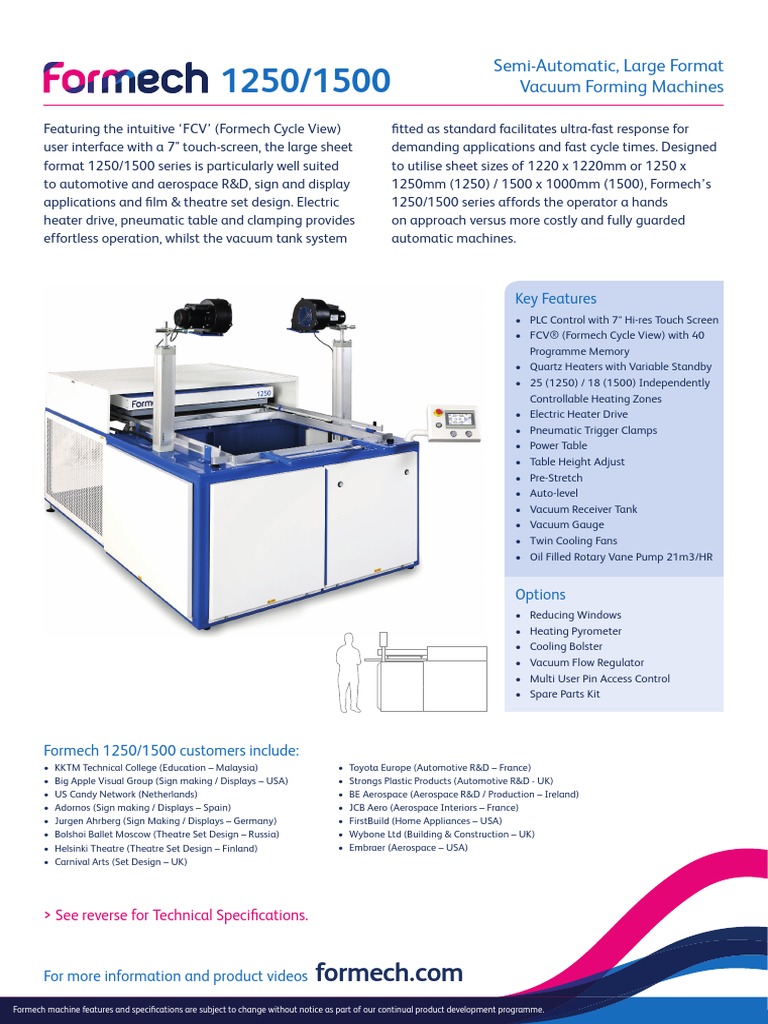 Semi-Automatic, Large Format Vacuum Forming Machines: Key Features ...
