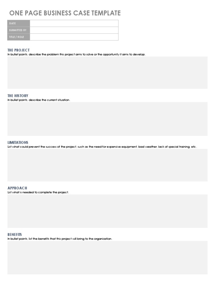 One Page Business Case Template | PDF