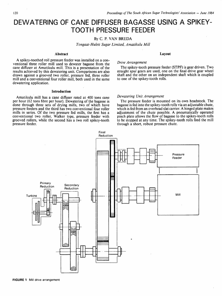 1984 - Van Breda - Dewatering of Cane Diffuser PDF | Download Free PDF ...