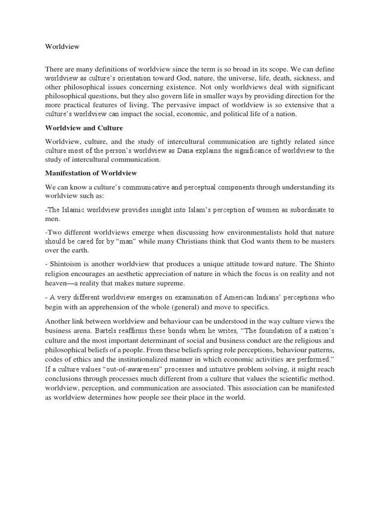 Worldview and Culture | PDF | World View | Jews