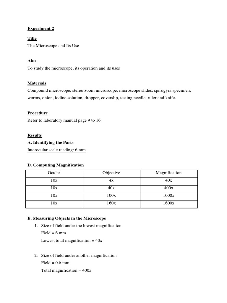 Microscope Operation and Uses Guide | PDF | Microscope | Lens (Optics)