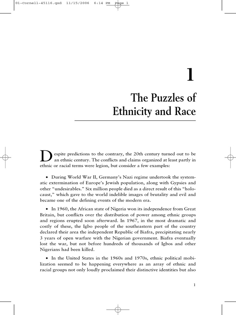 The Puzzles of Ethnicity and Race | PDF | Ethnic Groups | Race (Human ...