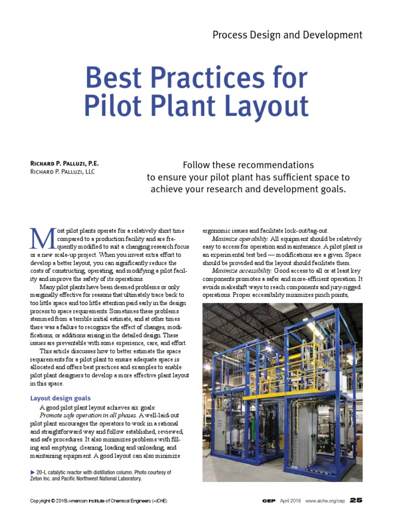 Best Practice For Pilot Plant Layout | PDF | Pipe (Fluid Conveyance ...
