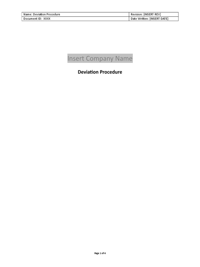 P Deviation Procedure | PDF | Verification And Validation | Business