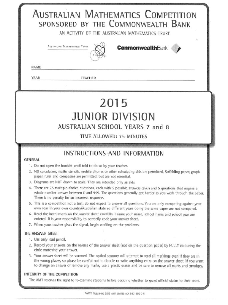Amc Junior 2015 | PDF