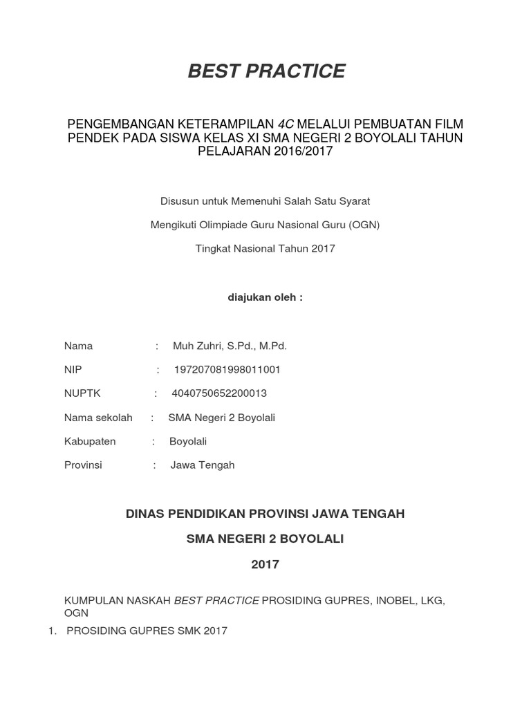 Best Practice Contoh | PDF