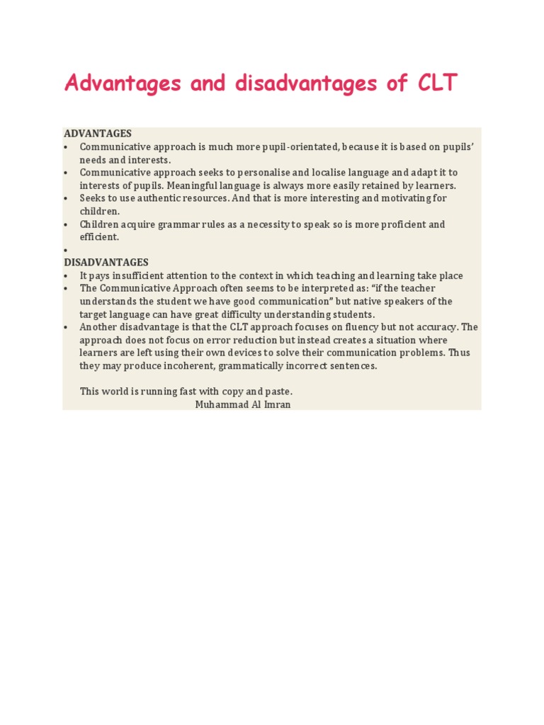 Advantages and Disadvantages of CLT | PDF