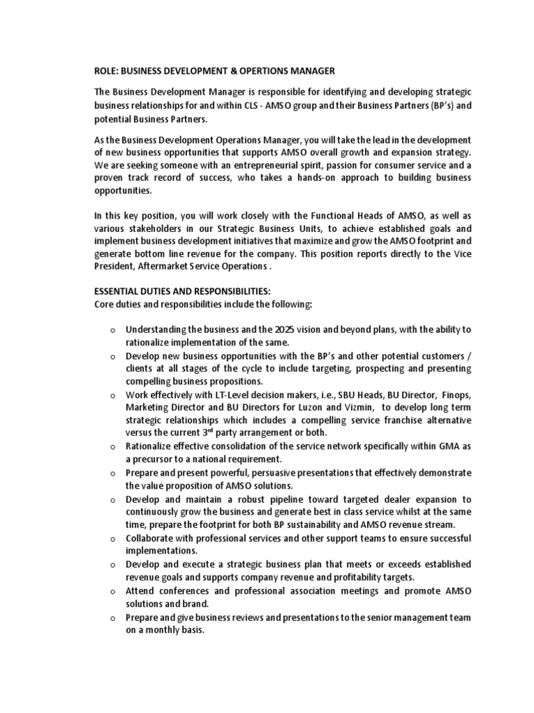 Business Development Manager Pdf Business Development Business