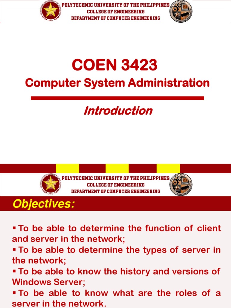 COEN 3423: Computer System Administration | PDF | Active Directory | Server (Computing)