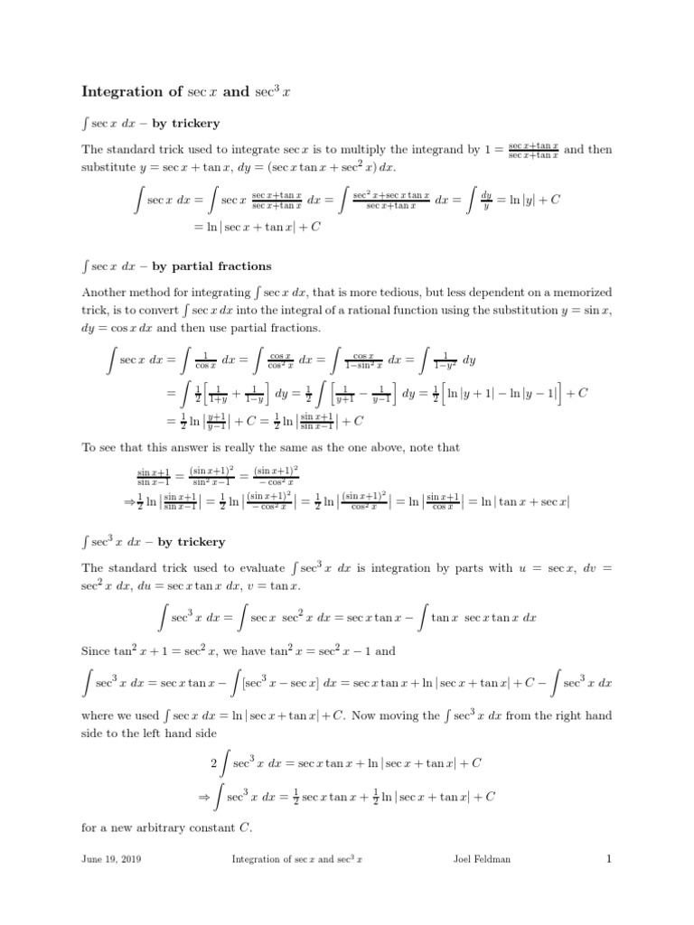 Integration of Sec X and Sec X | PDF | Abstract Algebra | Division ...