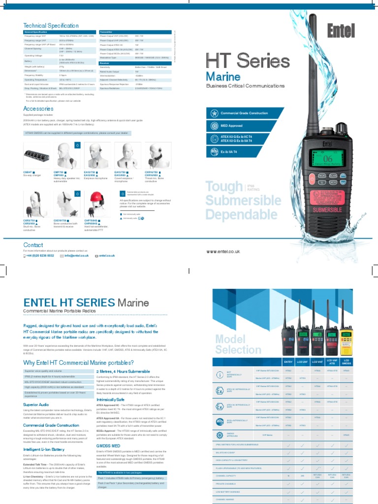 HT Series Marine Brochure - 170713 - 092724 Entel HT649 MED | PDF ...