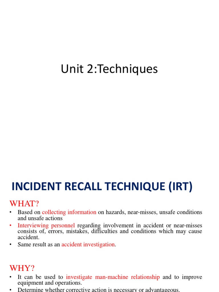 Incident Recall Technique | PDF | Safety | Prevention