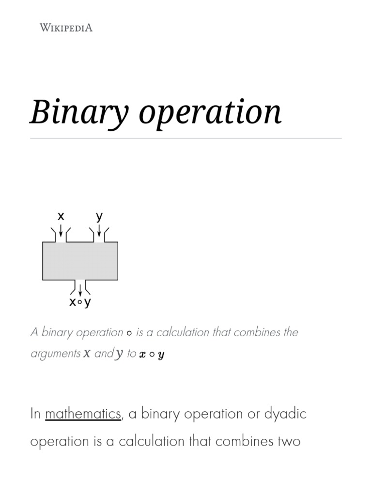 Binary Operation - Wikipedia | PDF | Mathematical Concepts | Abstract ...