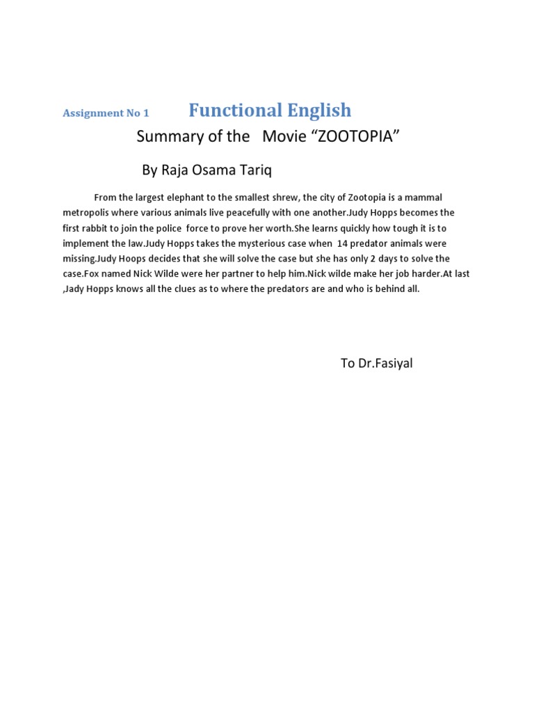 Assignment No 1functional English | PDF