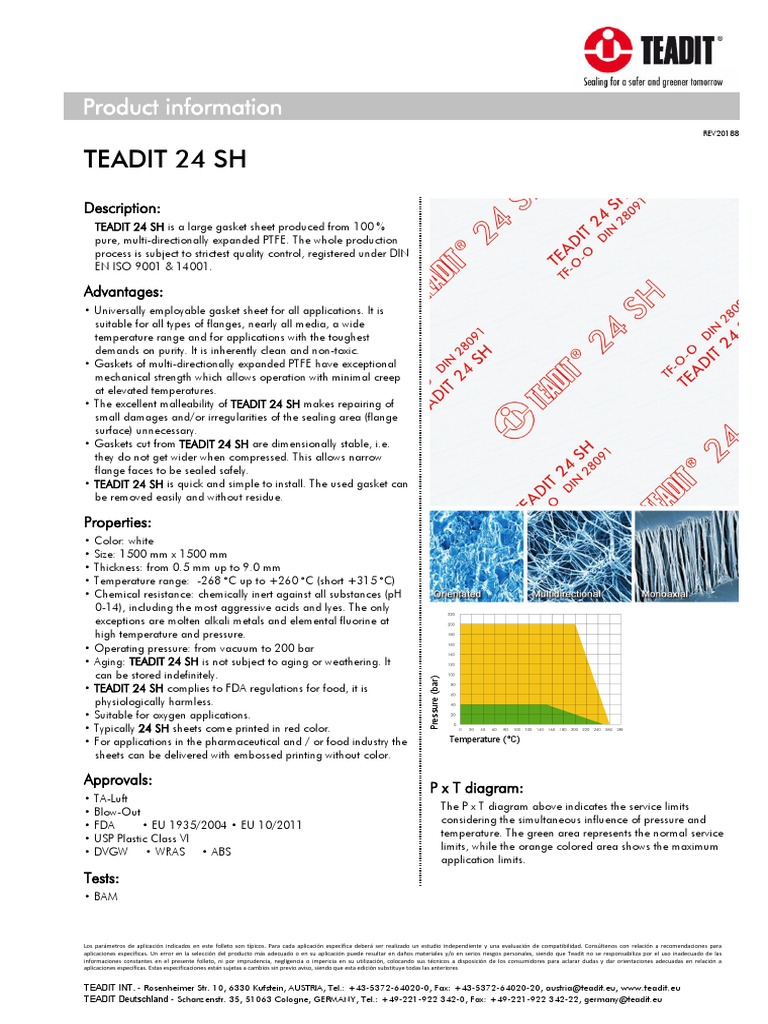 Teadit 24 SH: Product Information | PDF | Building Engineering ...