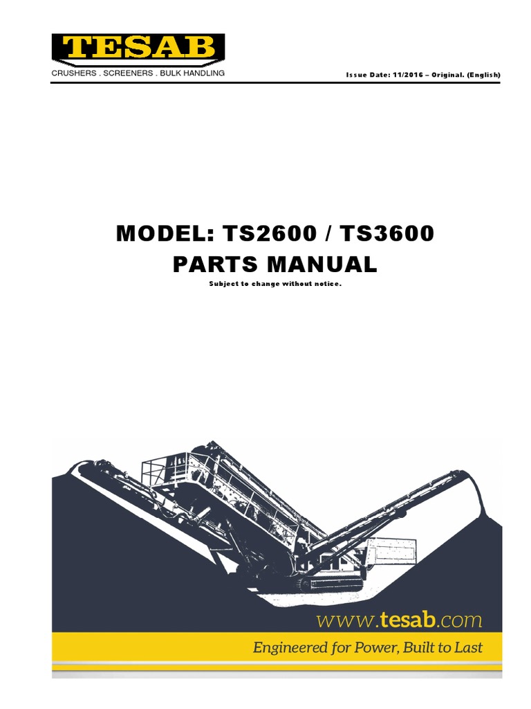 TS2600 - TS3600 Parts Manual 11-2016 | PDF | Valve | Axle